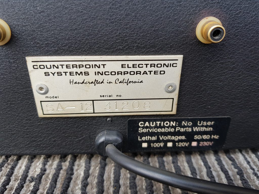 Counterpoint SA-1000 & SA-12 Hybrid Tube/MOSFET Preamp & Power Amp(Sold)