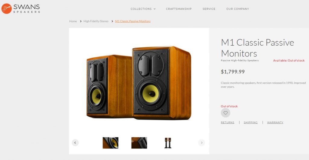 Swans classic M1 Monitor speaker (Sold)